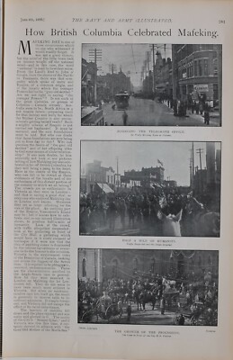 1900 STAMPA BRITISH COLUMBIA CELEBRATO UFFICIO TELEGRAPHICO MAFEKING ...