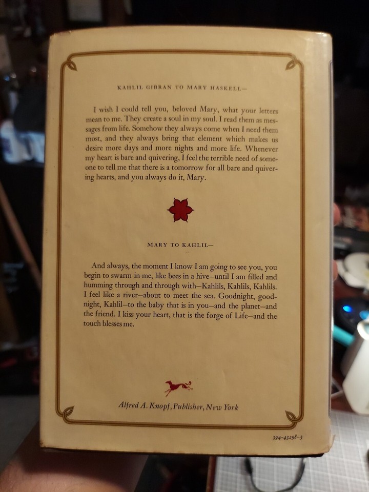BELOVED PROPHET Love Letters of Kahlil Gibran & Mary Haskell hardcover ...