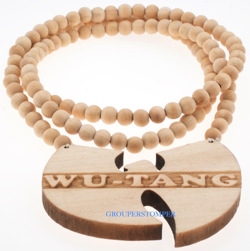 WU-TANG Necklace New Good Wood Style Pendant with Wood Bead Chain | eBay