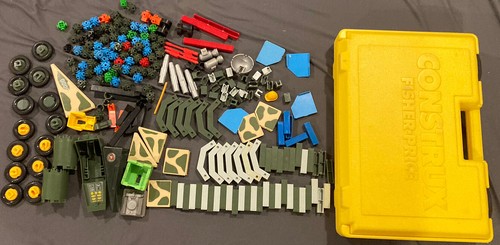 Vintage 80’s Fisher Price Construx Parts & Pieces Lot With Storage Case ...