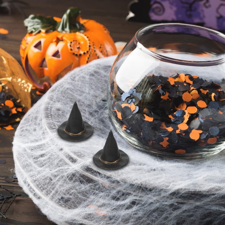12PCS Mini Plastic Witch Hat Wizard Hats Props Halloween Party Favors ...