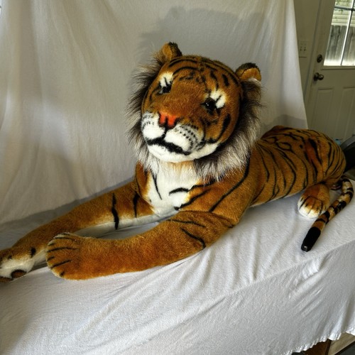 Melissa & Doug Large Bengal Tiger Plush Stuffed Animal Toy Giant 72”L ...