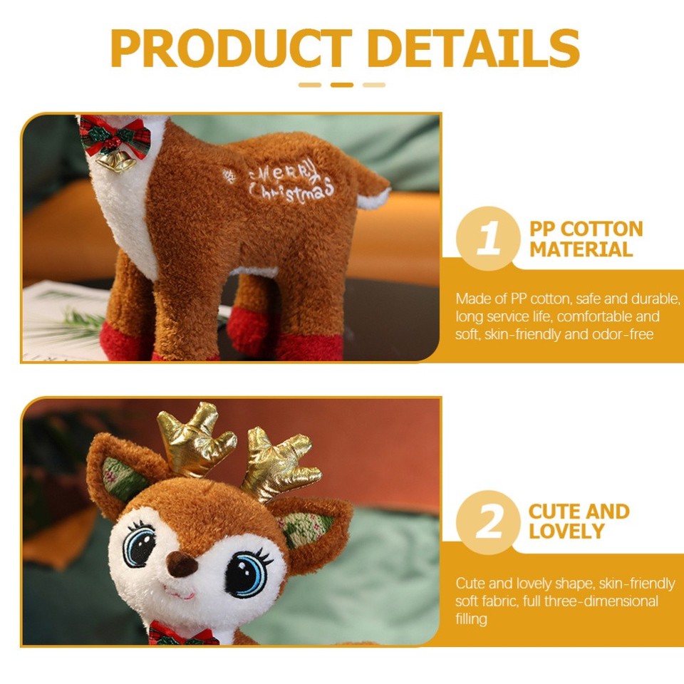 Reindeer Craft Holiday Party Figurine Stuffed Plush Toy Forest Animals ...