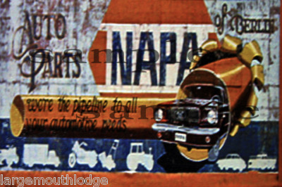 WEATHERED BUILDING SIGN DECAL NAPA AUTO PARTS 3x2 | eBay
