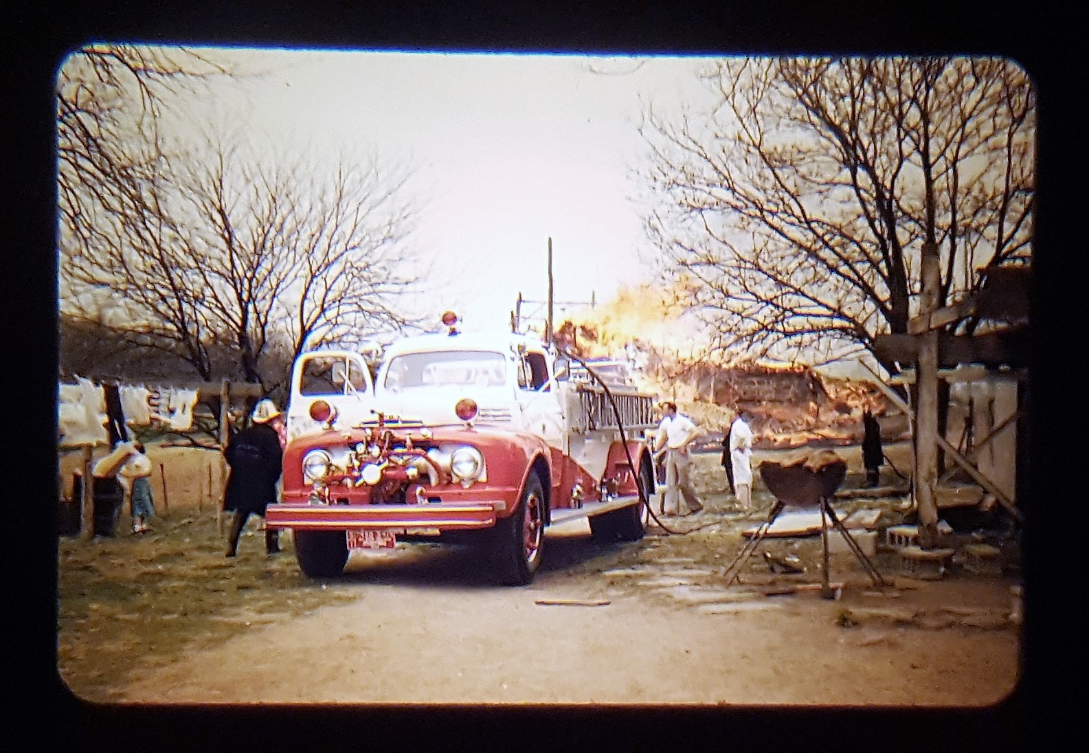 3 Vintage 1950's Fire Firetruck Firefighter 35mm Red Border Slide Color ...