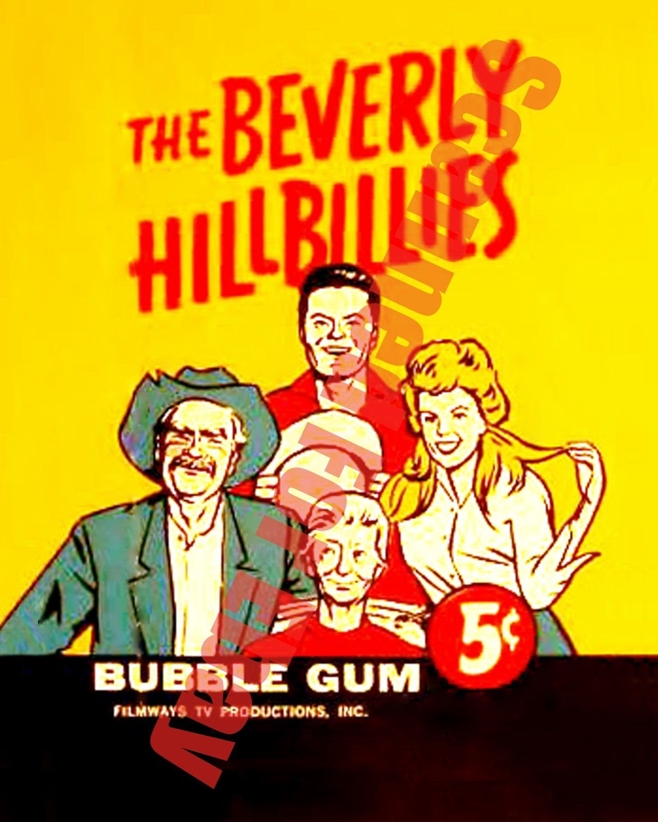1963 TOPPS BEVERLY HILLBILLIES TV Show Card Wax Pack Wrapper 8x10 Photo ...