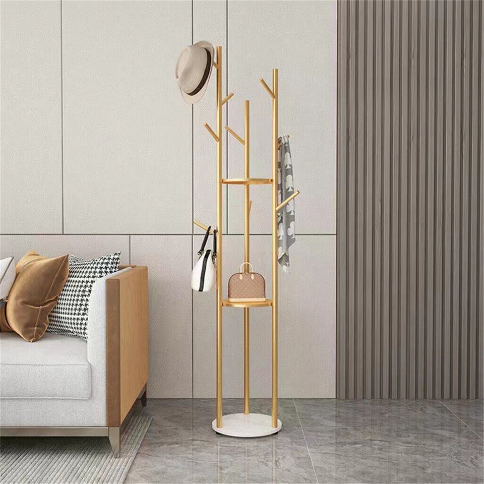 Heavy Duty Marble Coat Rack Stand Tall Clothes Rail Hanger f Bedroom ...