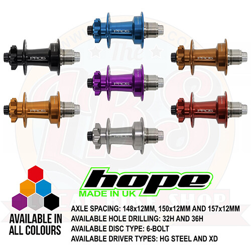 Hope Pro 5 DH Downhill Hub - All Colors, Spoke Holes and Drivers ...