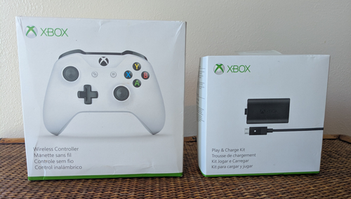 Microsoft Xbox One Controller White And Black + Charge Kit (No stick drift!) | eBay