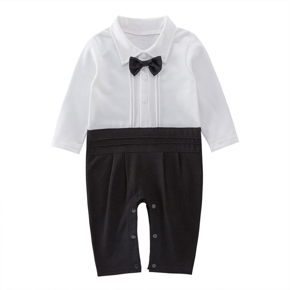 Bilo Baby Boy Cotton Tuxedo Romper and Jacket 2pcs Formal Wear Suit 3 ...