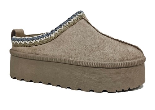 Grey Platform Mini Cosy Hugg Slippers Shoes Mules Ladies Trending Tik ...