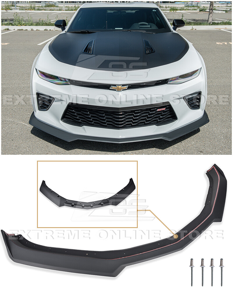 For 16-Up Camaro SS Second Gen. Refresh PRIMER BLACK Front Bumper Lip ...