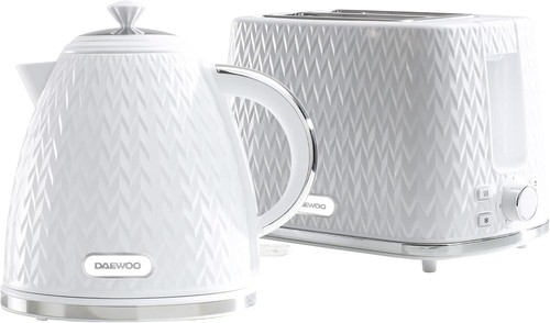DAEWOO Argyle Retro White Kettle and Toaster Set Cheap | eBay UK