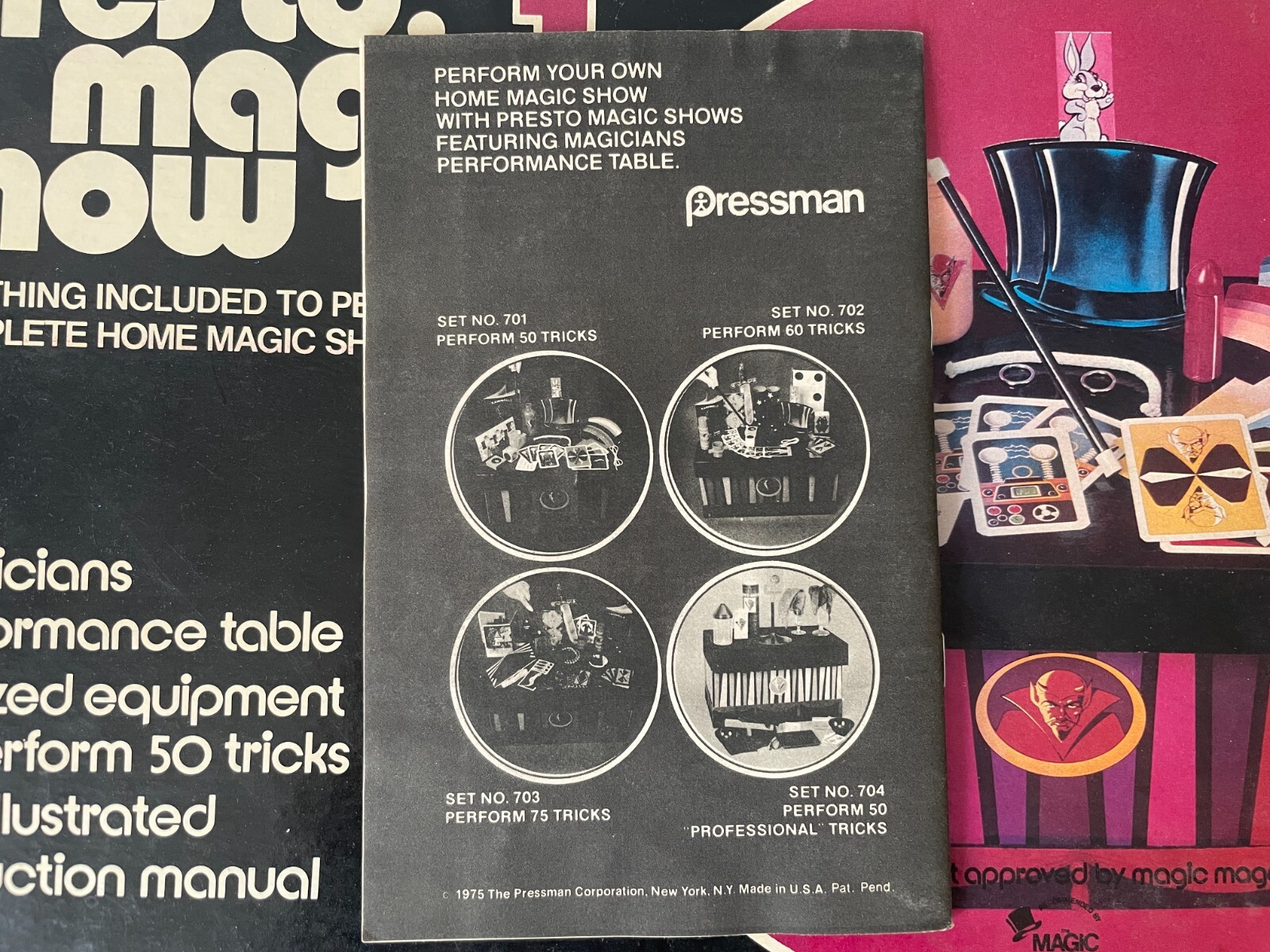 Vintage Presto Magic Show by Pressman, 1975 Performance Table & 50 ...