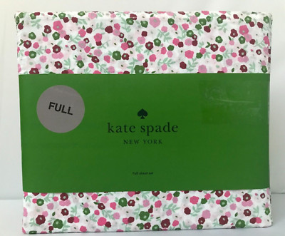 Kate Spade FULL 100% Cotton Percale 4 Piece Sheet Set Multicolor Floral ...