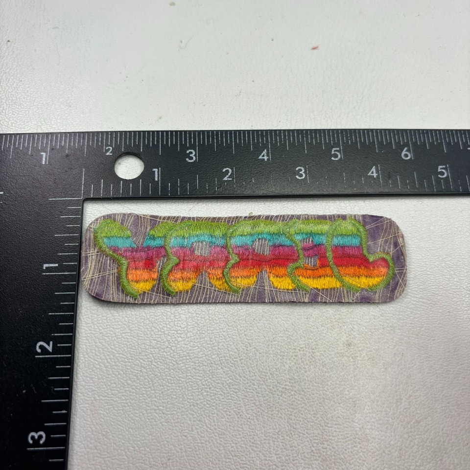 Vintage Funky Groovy Retro RAINBOW STYLE BARBARA NAME Patch Green Outline 001R | eBay