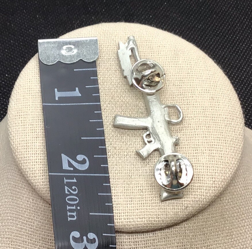 Vintage Silver Tone Costume Machine Gun Pin B462 | eBay