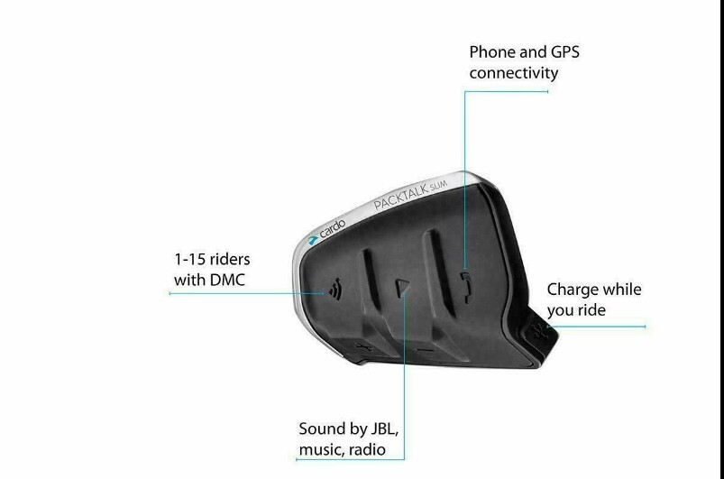 Cardo Packtalk Slim DUO Bluetooth DMC Helmet Headsets - JBL Speakers ...