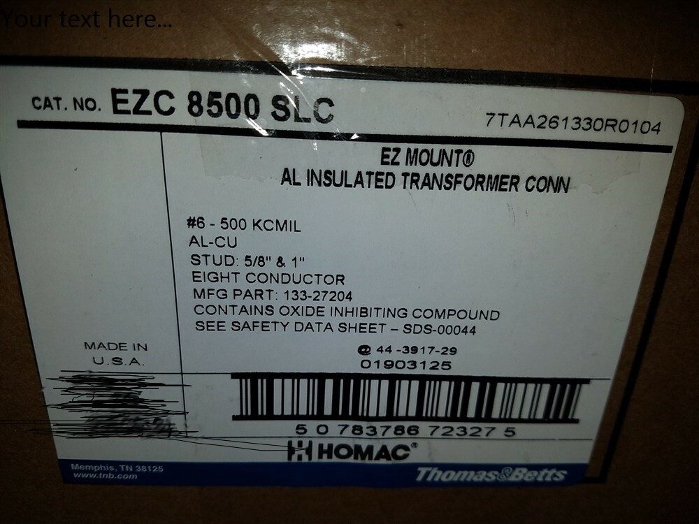 New EZC 8500 SLC Aluminum Insulated Transformer Connector HOMAC EZ ...