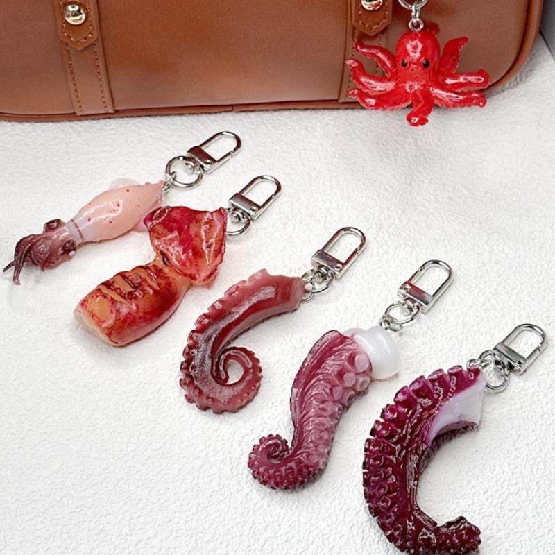 1Pcs Octopus Claw Octopus Keychain Simulation PVC Fun Food Model ...