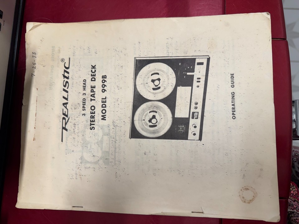 Vtg Realistic 999B 3 Head 3 Speed Reel to Reel Tape Player/Recorder For ...