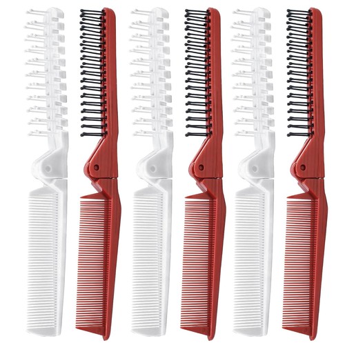 6PCS Travel Foldable Hair Comb and Brush Set - Anti-Static White ...