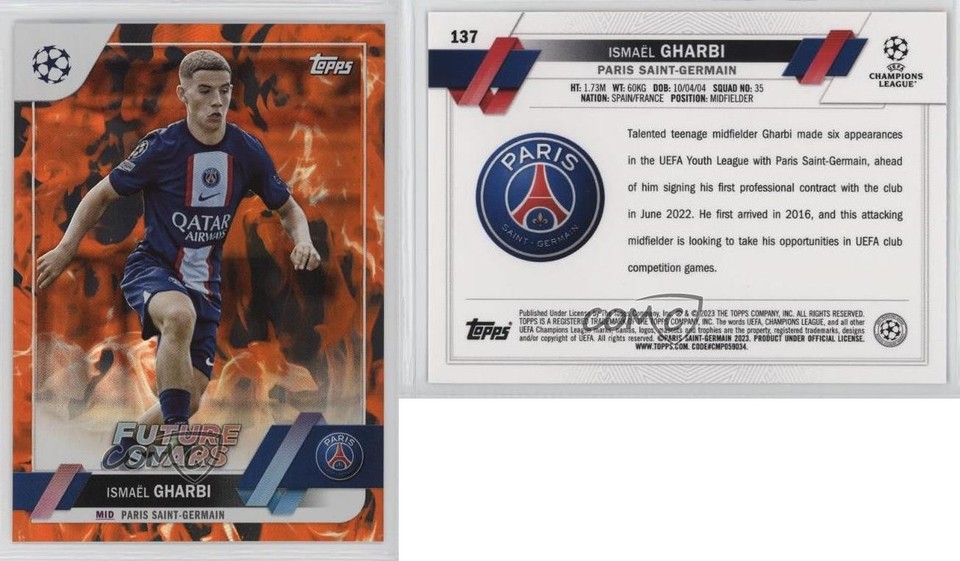 2022 UEFA Club Competitions Future Stars Inferno Foil Ismael Gharbi ...