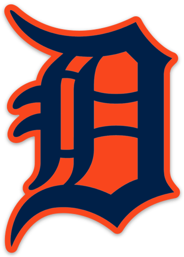 Detroit Tigers Signature Letter D Logo Type MLB Baseball Die-Cut MAGNET ...