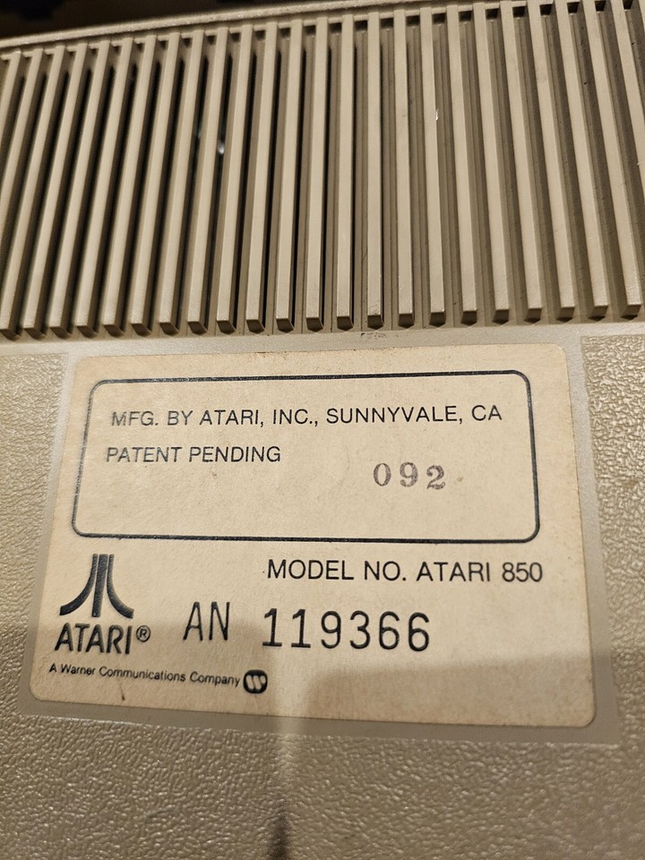 ATARI 850 INTERFACES WITH POWER CORDS | eBay