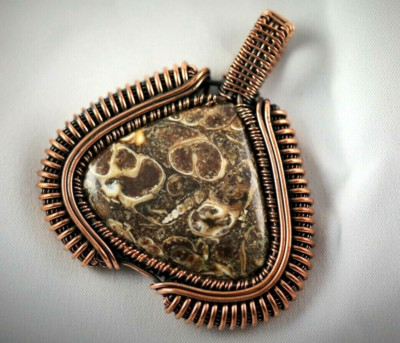 Turtella Agate Copper Wire Wrap Pendant Handcrafted FREE Copper Chain ...