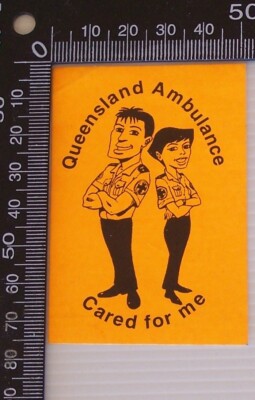 VINTAGE QUEENSLAND AMBULANCE CARED FOR ME QLD SOUVENIR VINYL CAR BUMPER ...