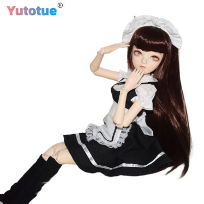 Yutotue 24 inch Girl Doll + Removable Dress Shoes Wig Eyes Full Set BJD ...