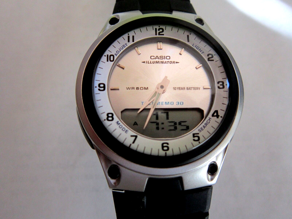 Casio illuminator Telememo 30 World Time 3 Alarm Countdown Timer AW-80M ...