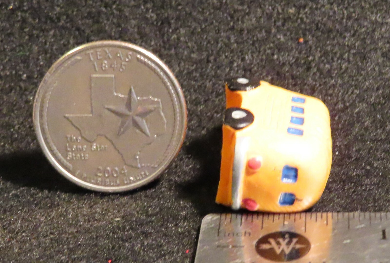 Orange School Bus Toy Children Resin Play Store Estate AS IS 1:12 Mini ...