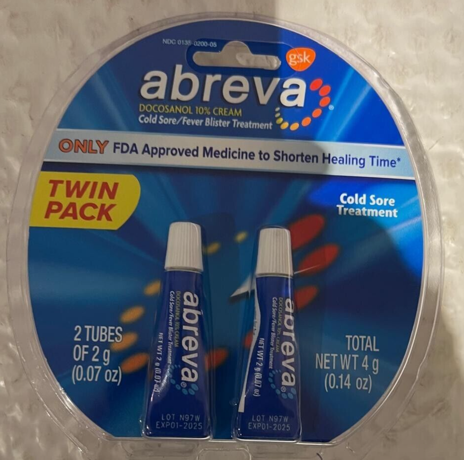 Abreva Twin Pack- 2 Tubes of 2 grams (Expires on 1/25) | eBay