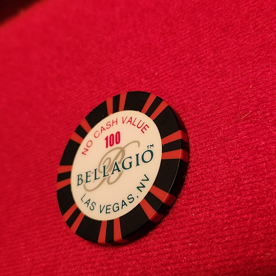 Bellagio Las Vegas $100 One Hundred WPT WSOP Gambling Poker Token Chip ...