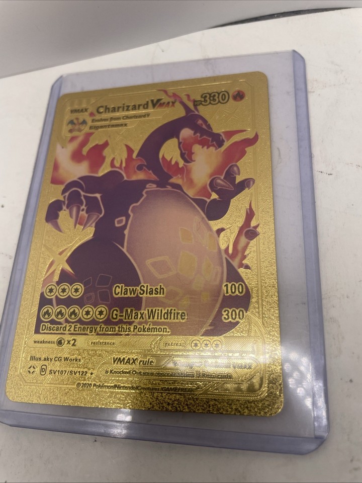 Charizard VMAX Fan Art Gold Rare Card #SV107/SV122 – Pokémon Custom Art ...