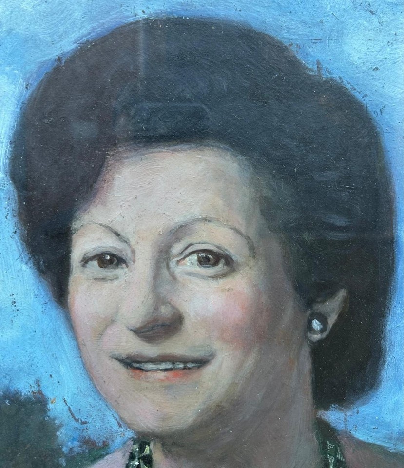 Antique Painting ( 20TH Cen-ry) ; Portrait Of A Lady , Oil On Board ...