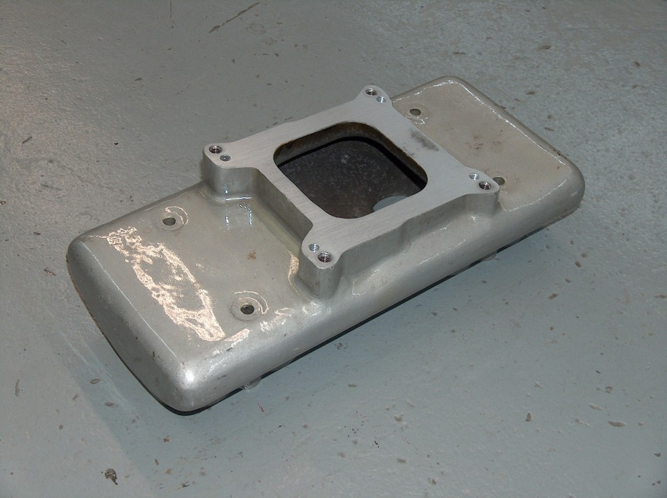 Weiand 1x4 Single SB Chevy Tunnel Ram Intake Manifold Plenum Top 1932 ...