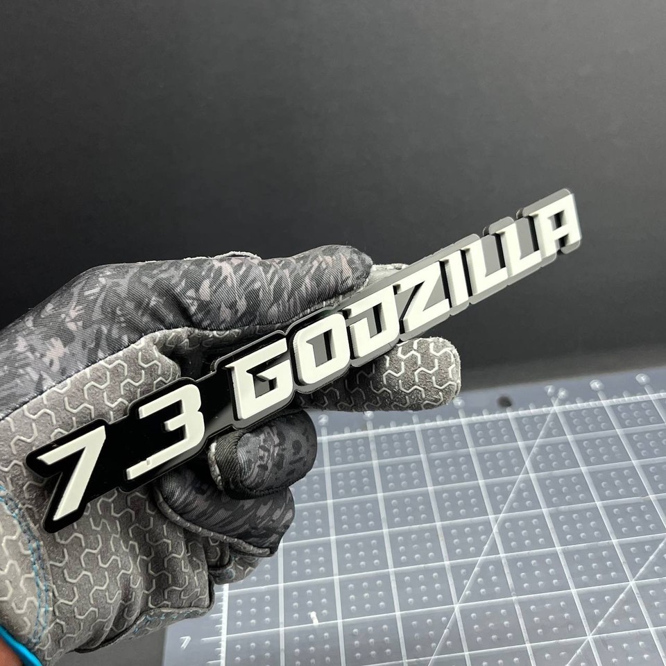 2PCS 7.3L GODZILLA Emblems Grey – 3D Fender Badges for Ford Engine ...