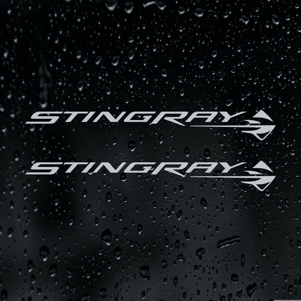 Pair (2020-24) C8 Stingray Script and Logo Decal Vinyl Stickers for ...