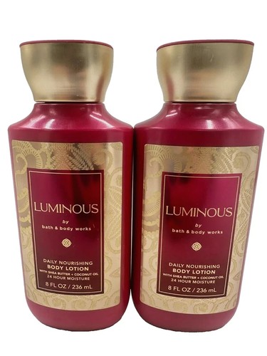 2x BATH & BODY WORKS LUMINOUS NOURISHING BODY LOTION SHEA BUTTER 8 OZ ...