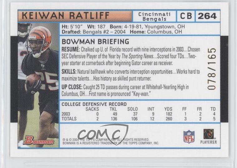 2004 Bowman - White #264 Keiwan Ratliff /165 (RC) for sale online | eBay