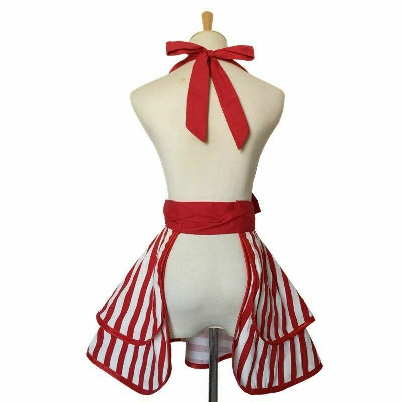 Woman Girls Adjustable Cotton Striped Apron Dress Vintage Cooking ...