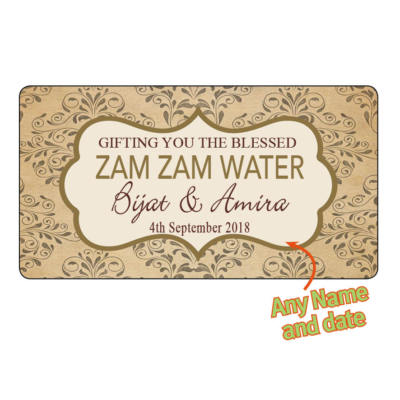 ZAM ZAM water wedding favours bottle labels Stickers gifts PERSONALISED ...