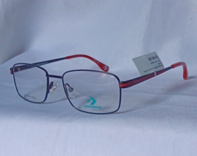 Converse K108 BLACK 48-16-130 Black/Red Metal Full Rim Eyeglasses Frame ...