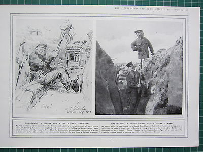 1915 WWI WW1 PRINT ~ GERMAN WITH A PICKELHAUBE-D TURNIP-HEAD ~ FIRE ...