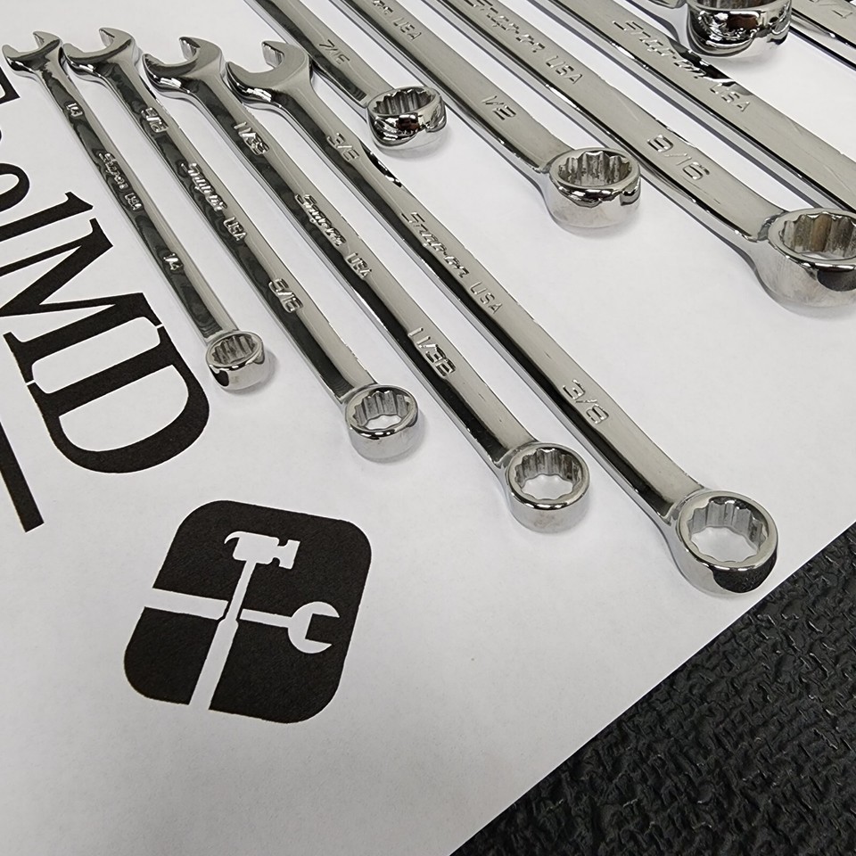 Snap-on Tools USA NEW 19pc MASTER SAE Flank Drive Plus Combo Wrench Set ...