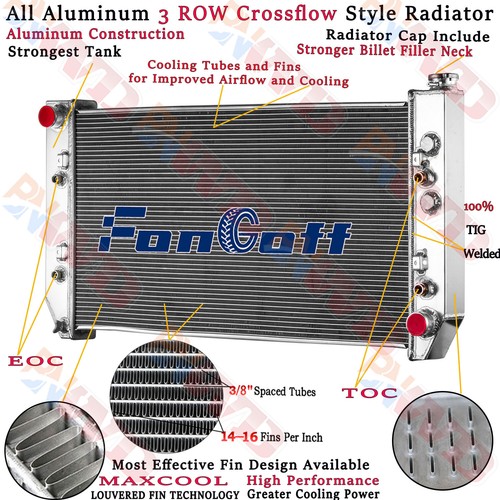 3 Row Radiator For 1982-1991 Chevy C10 C20 C30 K10 K20 GMC C1500 C2500 ...