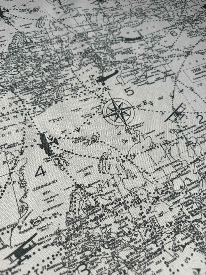 Air Traffic Felix World Map Airplanes - Premier Prints Cotton Canvas ...